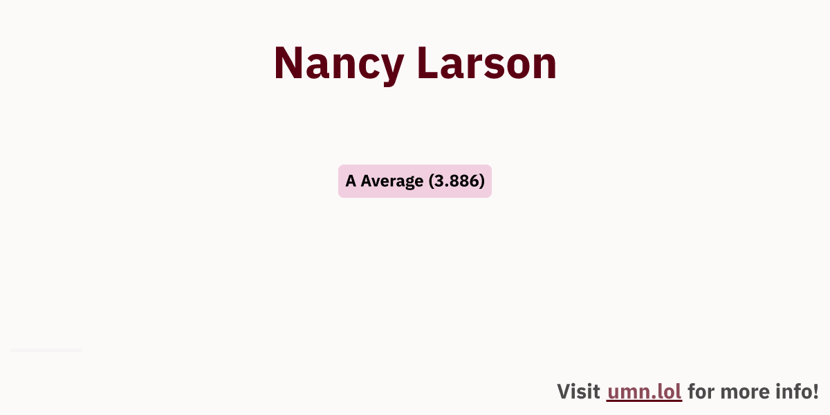 Nancy Larson | GopherGrades